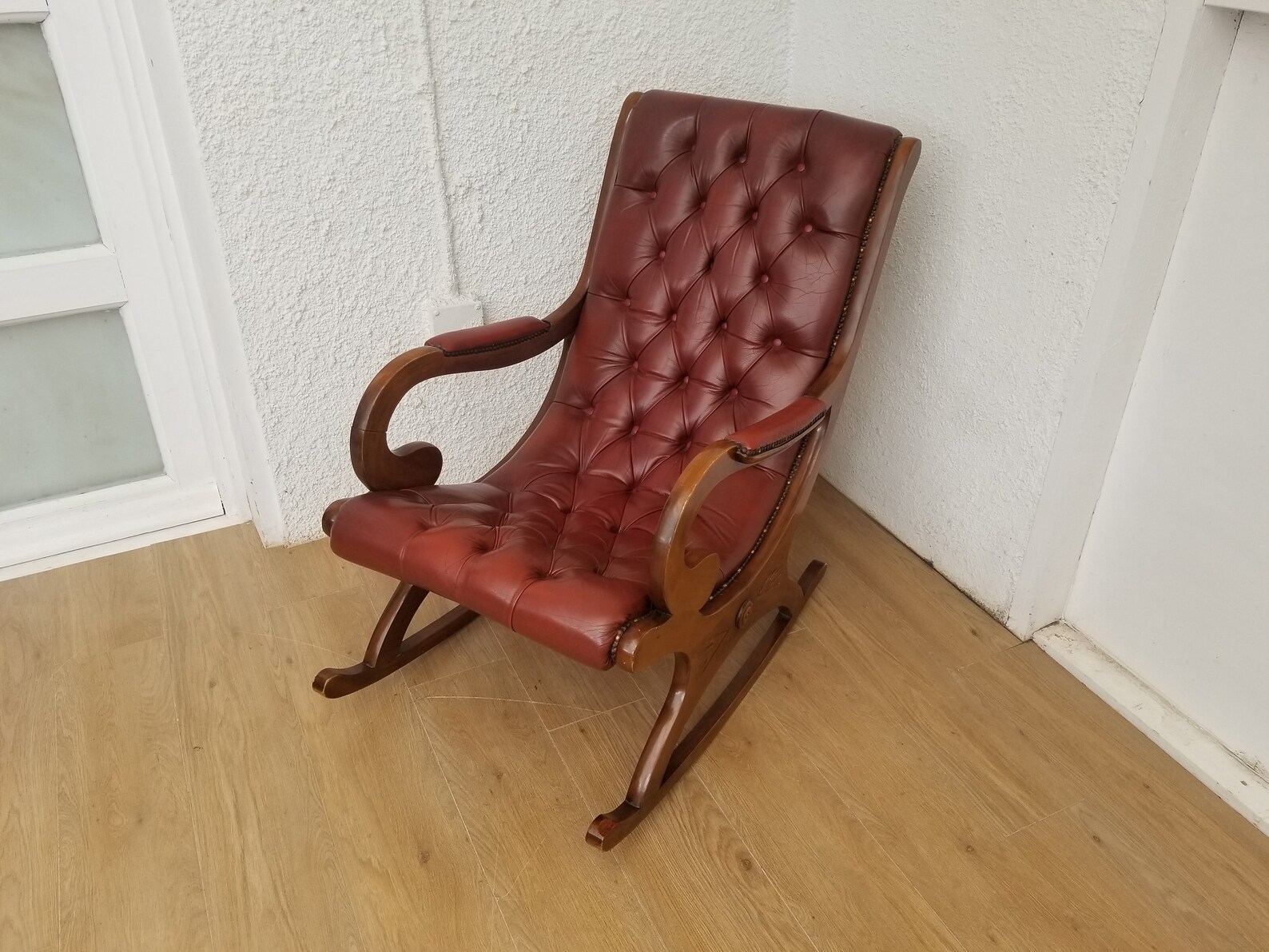 Oxblood Red Leather Chesterfield Rocking Chair / Slipper chair | Etsy Oxblood Red Leather Chesterfield Rocking Chair / Slipper chair | Etsy