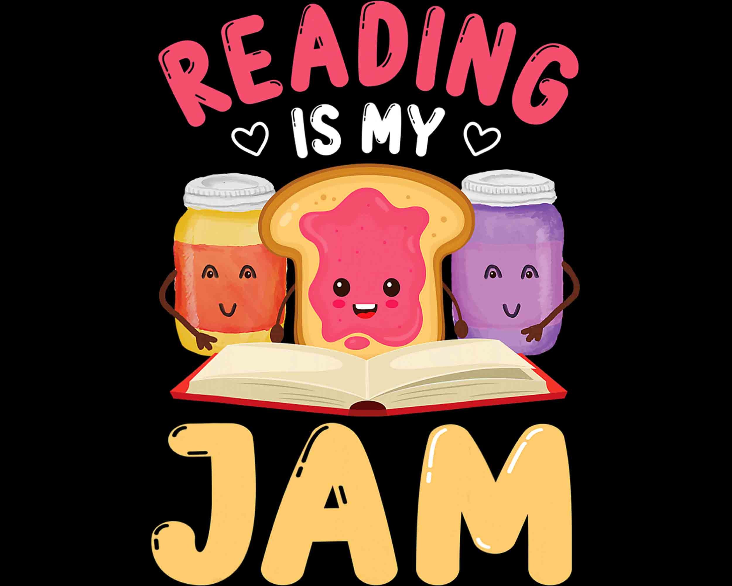 Reading Is My Jam Funny I Love To Read Books Print Design Jam | Etsy