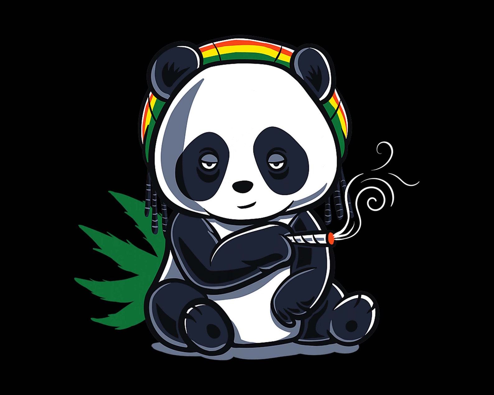 Weed Smoking Panda Design Marijuan Png Stoner Png | Etsy