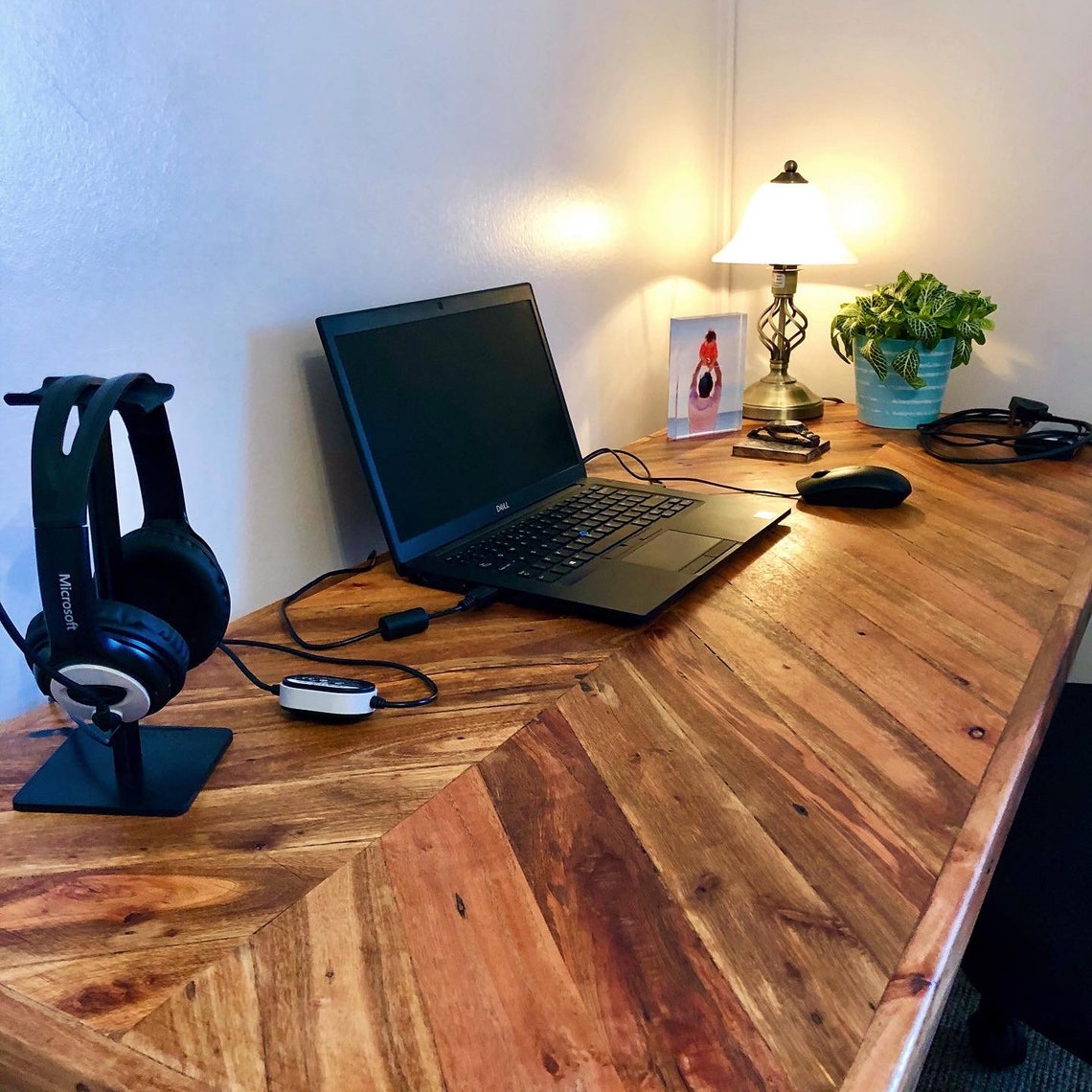 Handcrafted Solid Oak Chevron Desk - Etsy UK