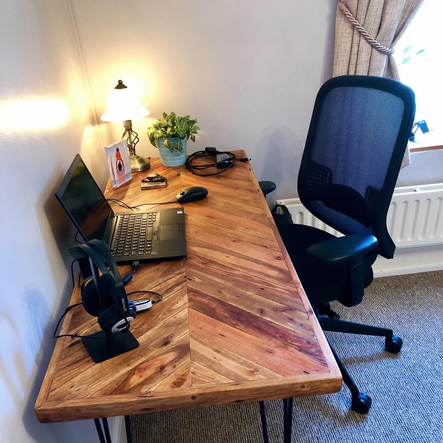 Handcrafted Solid Oak Chevron Desk - Etsy UK
