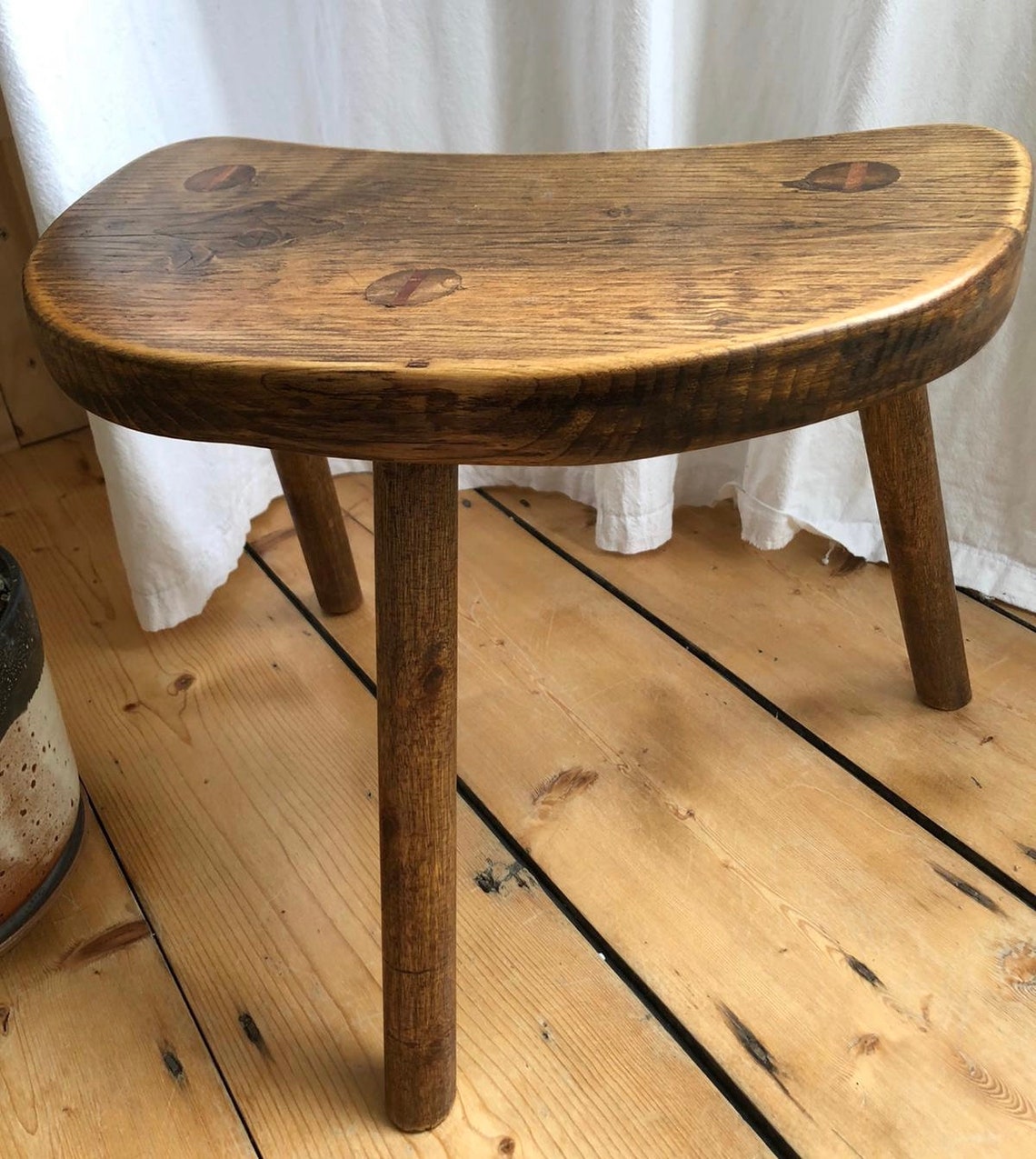 Rustic Wooden Stool - Etsy UK