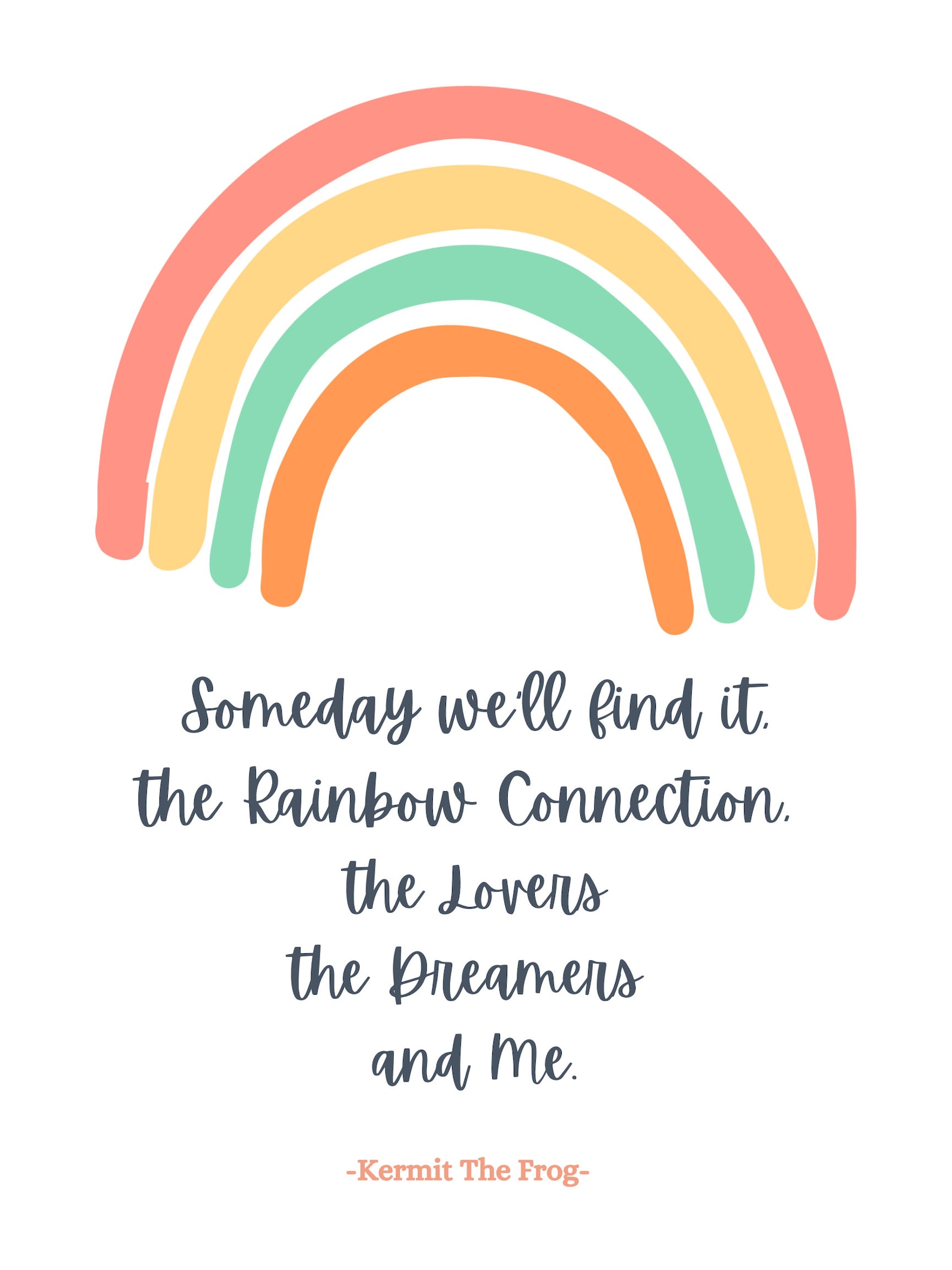 Rainbow Connection, Printable, Wall Art, Quote, Kermit the Frog Quote ...