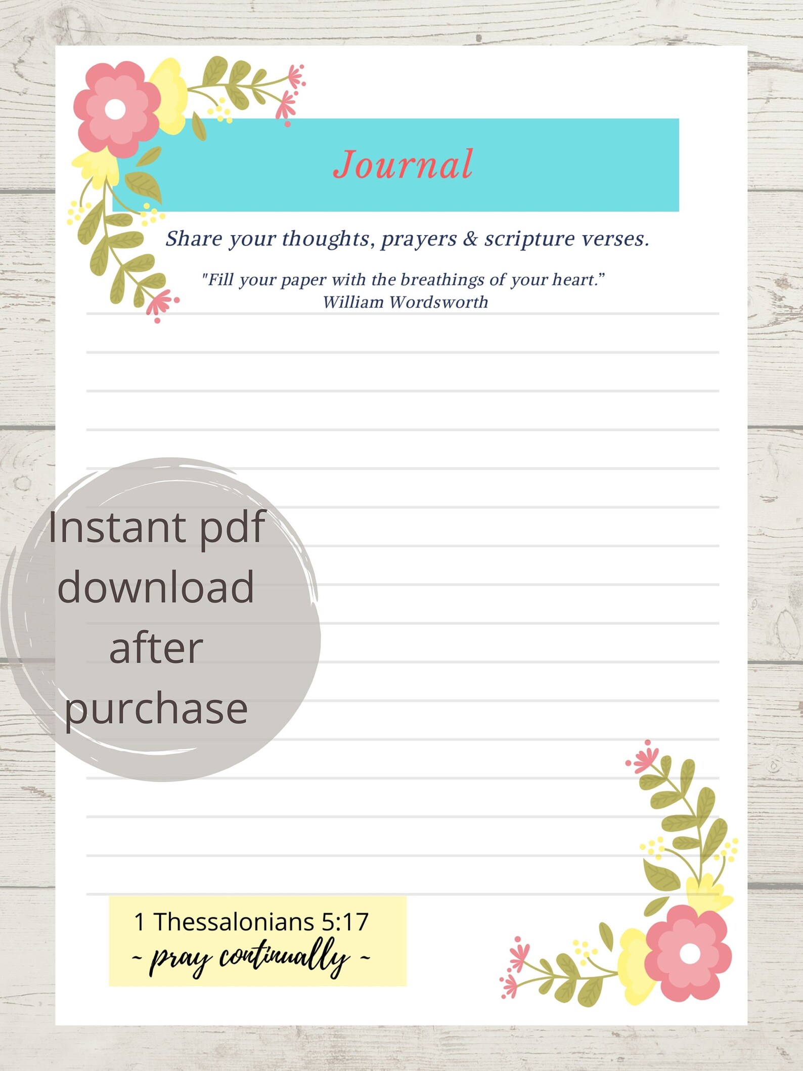 Prayer Journal & Planner Page Scripture Bible Printable | Etsy