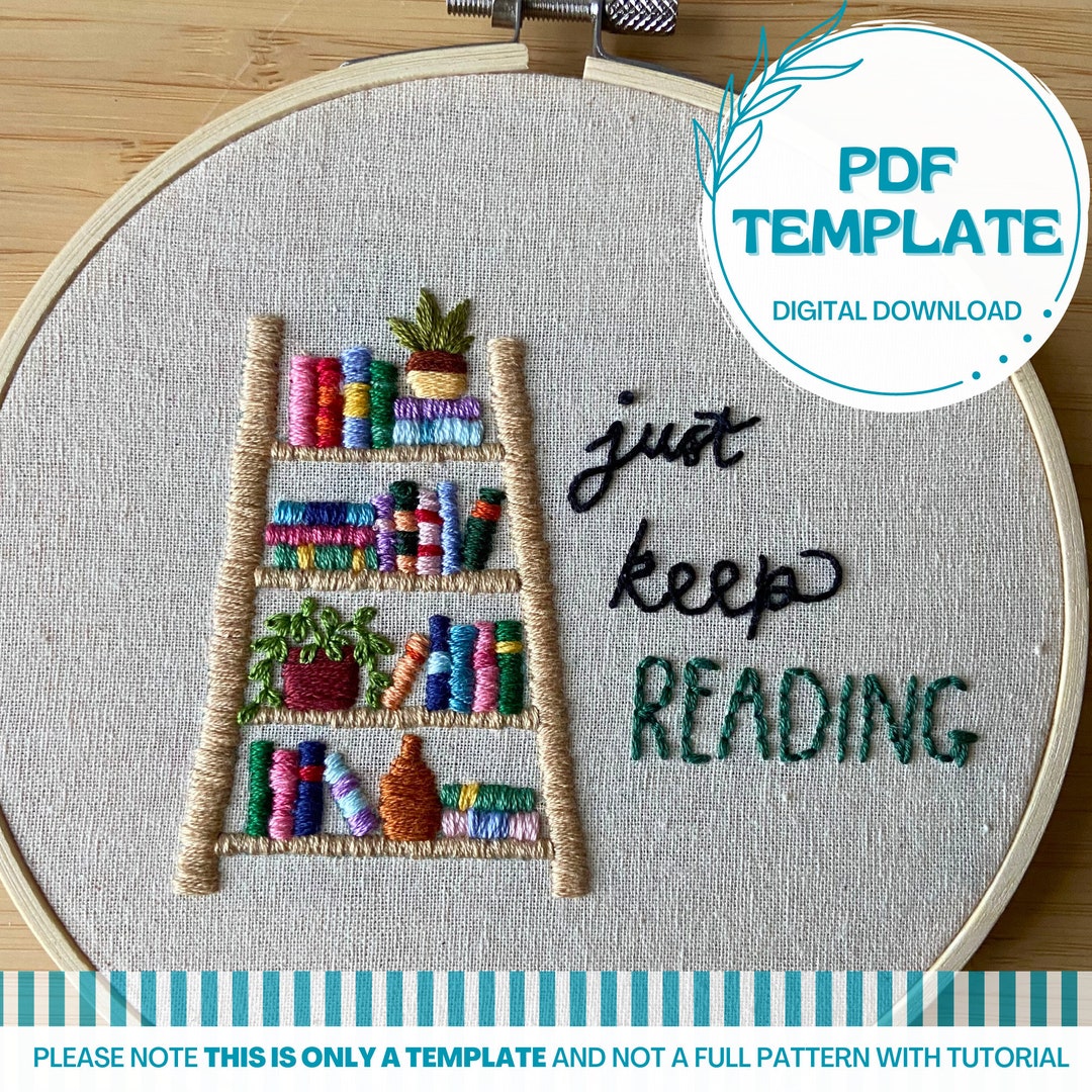 25 Book Reading Tracker Digital PDF Embroidery Template | Crafts and ...