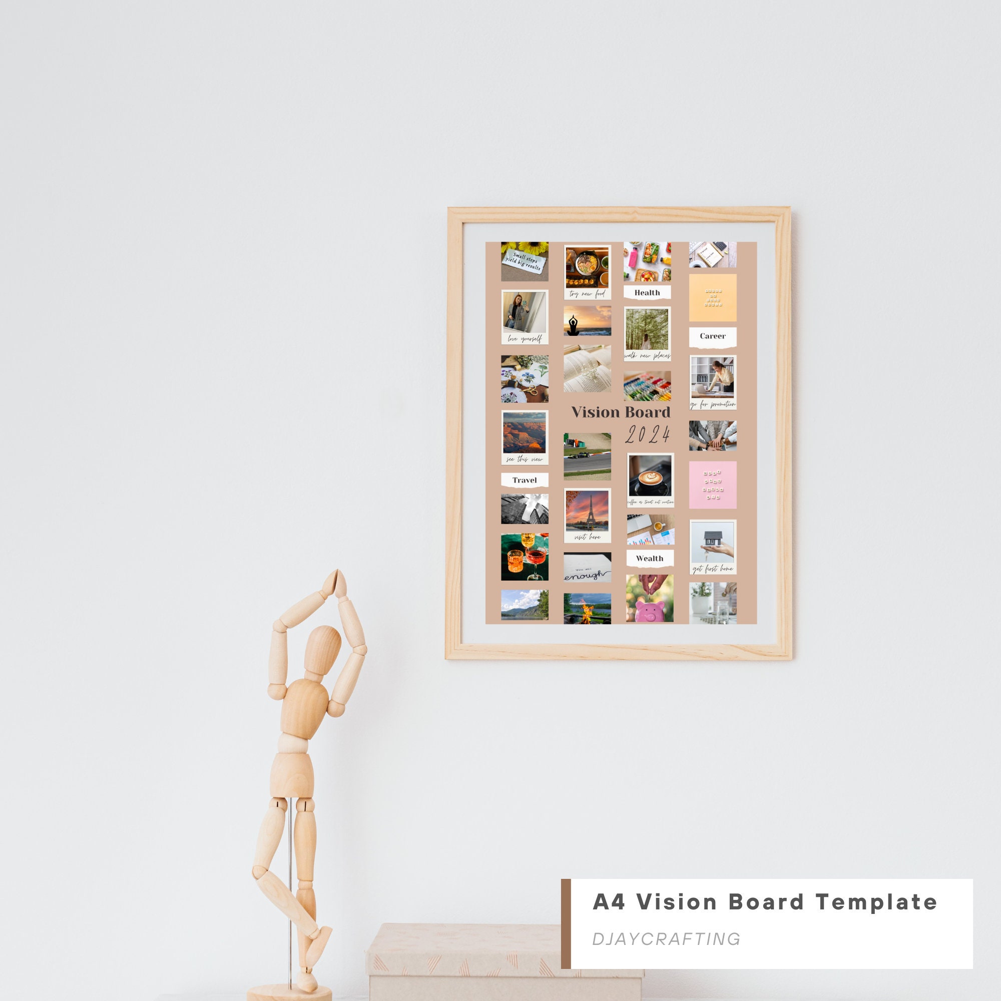 Vision Board Digital Download Template Compatible for iPhone Wallpaper ...