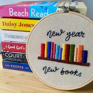 New Year, New Books Embroidery Pattern PDF Tutorial Download ...