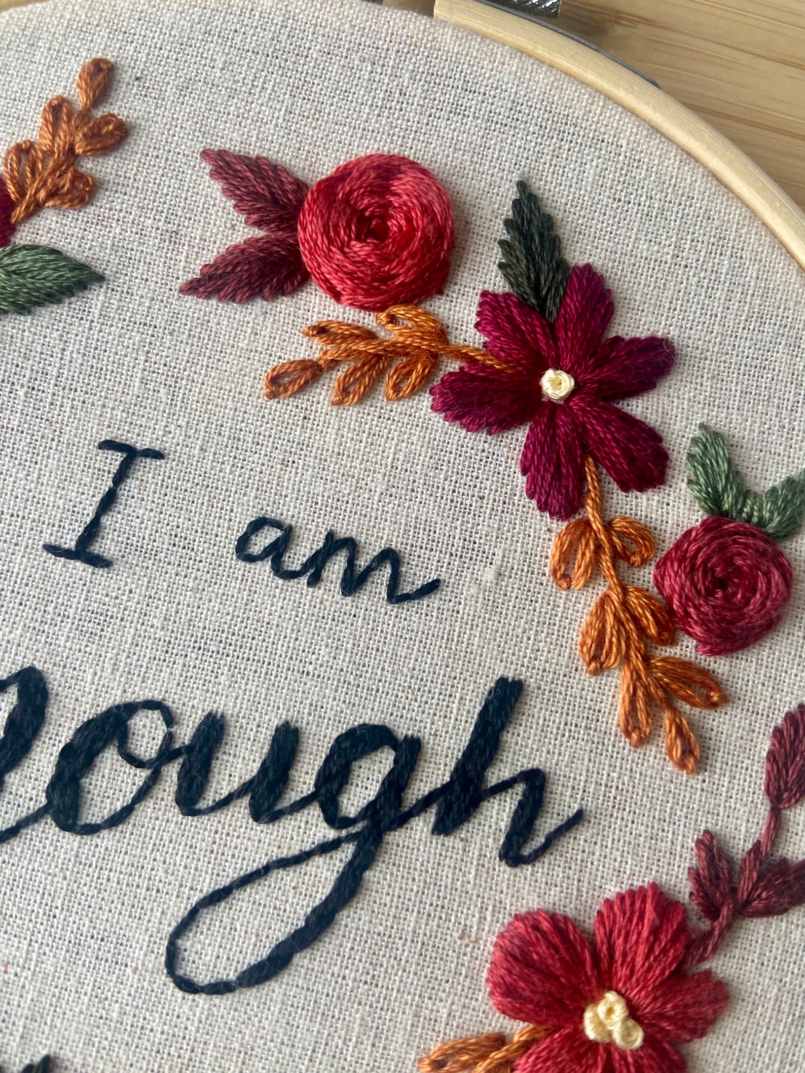 I Am Enough Positive Affirmation Digital PDF Embroidery Template ...