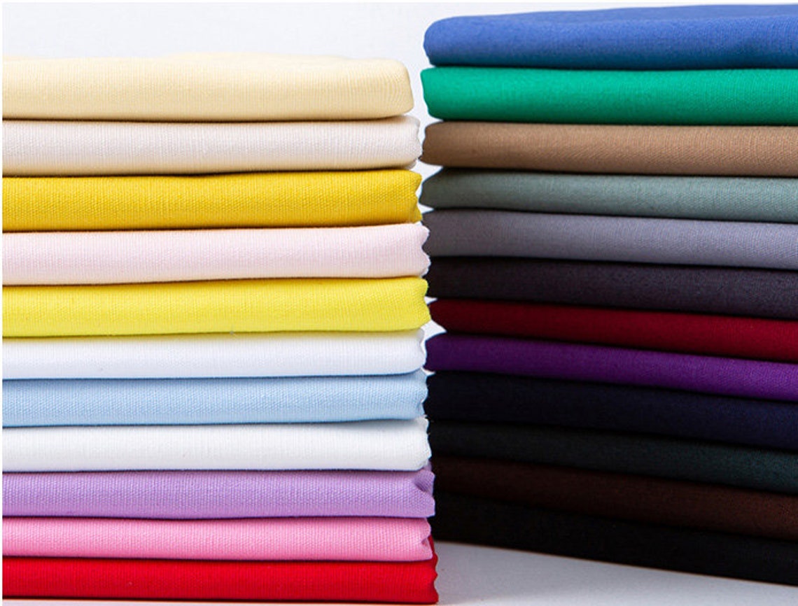 100% Solid Cotton Fabric Plain Weave Fabric Apparel Fabric - Etsy