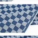 Checkerboard Denim Fabric, Jacquard Geometric Denim Fabric, Washed ...
