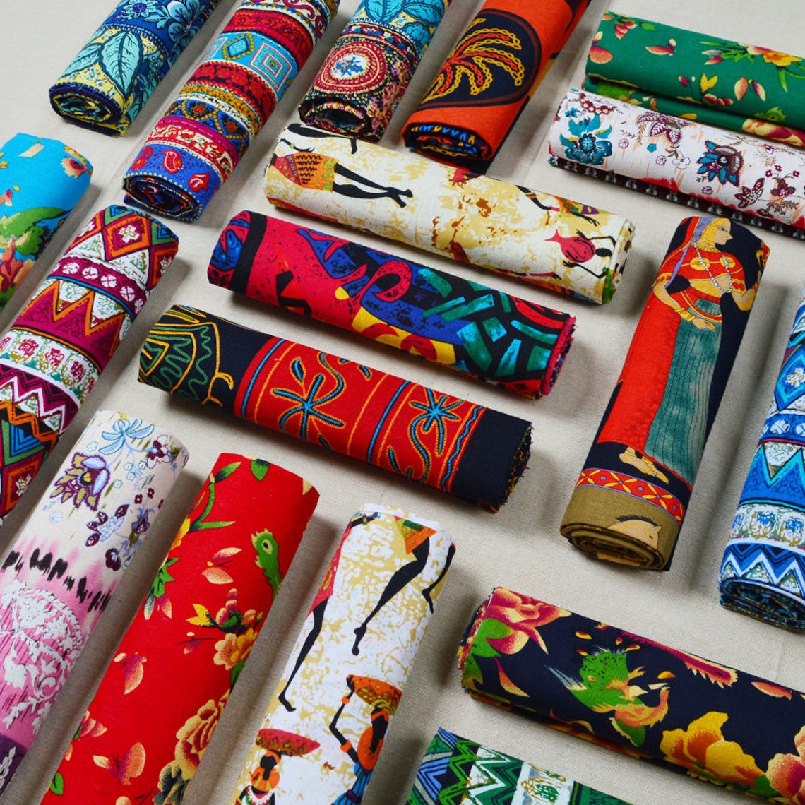 Bohemian Fabric Linen Cotton Fabric Retro Fabric Ethnic - Etsy