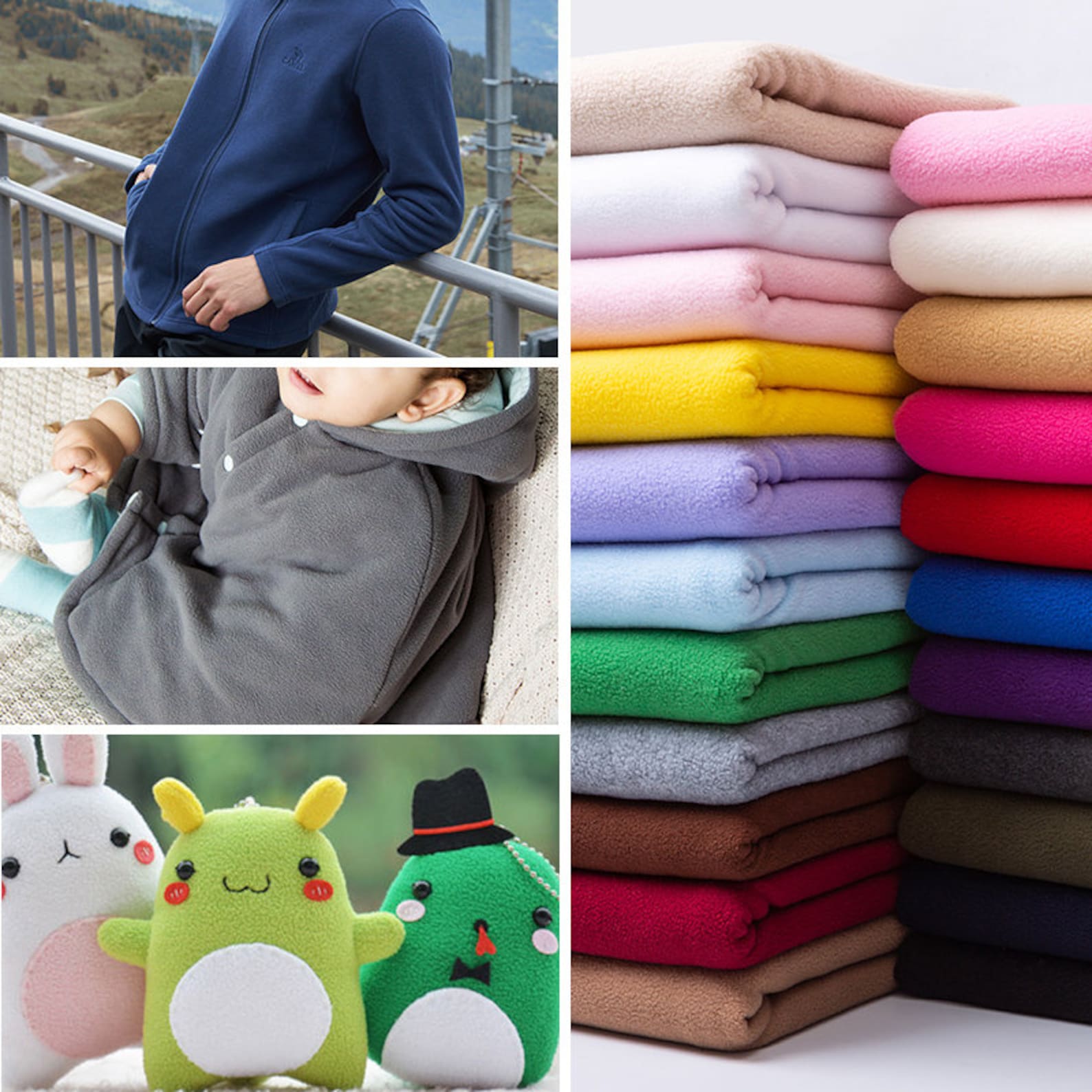 Solid Polar Fleece Anti-pill Fabric, DIY Cloth, Thick Fabric, Short ...