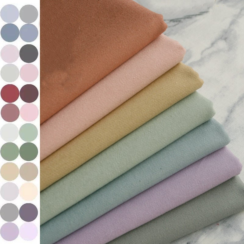 Washed 100% Cotton Fabric Solid Color Cotton Fabric Thick | Etsy