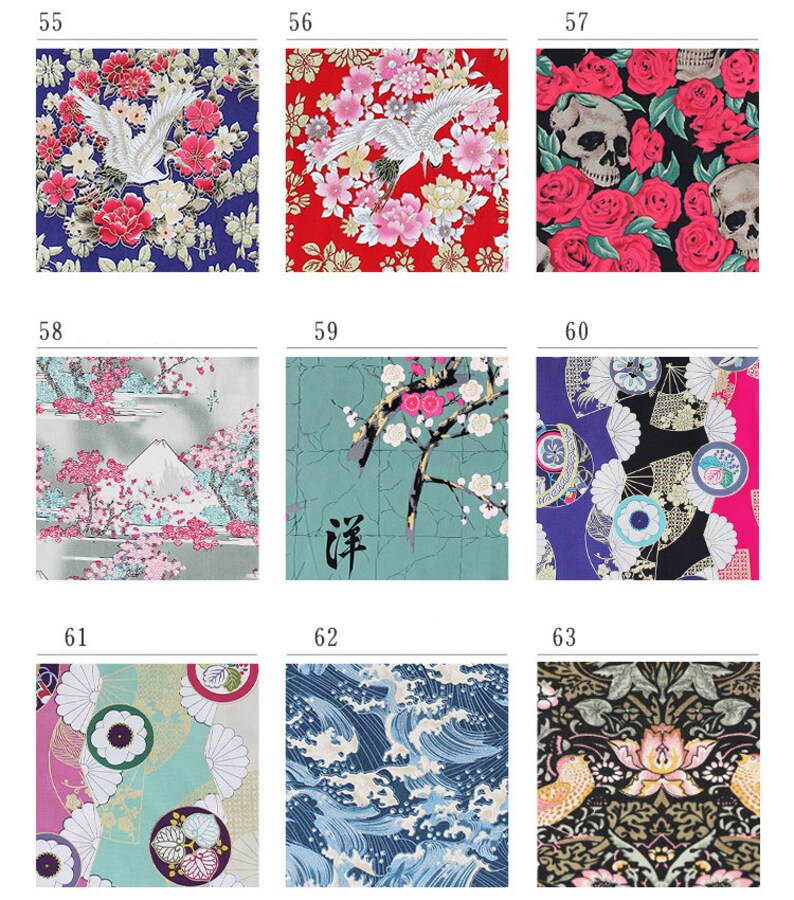 Japanese Fabric Cotton Fabric Sewing Fabric Printed Fabric | Etsy