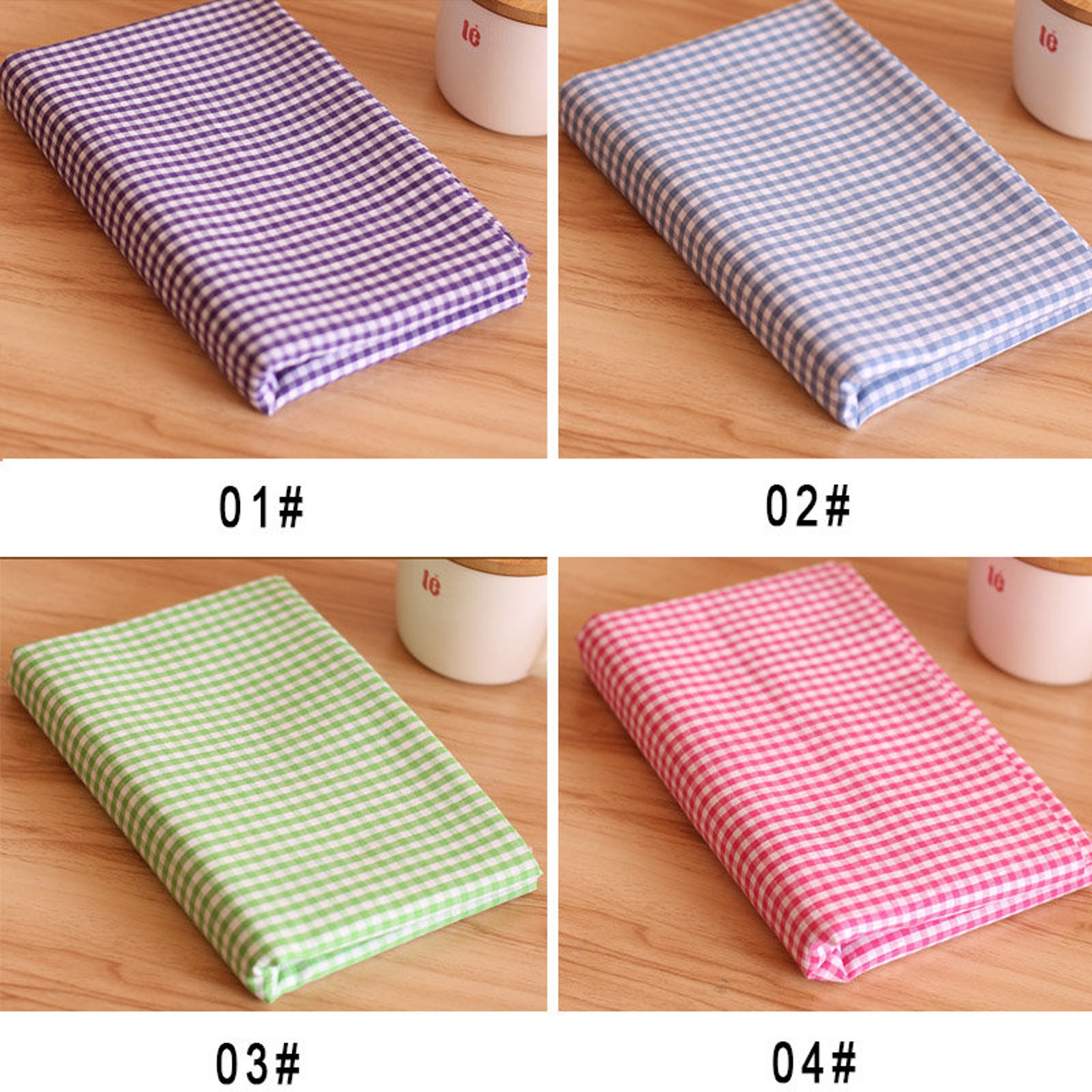 Cotton Fabric Rainbow Check Fabric Plain Weave Fabric Pure - Etsy