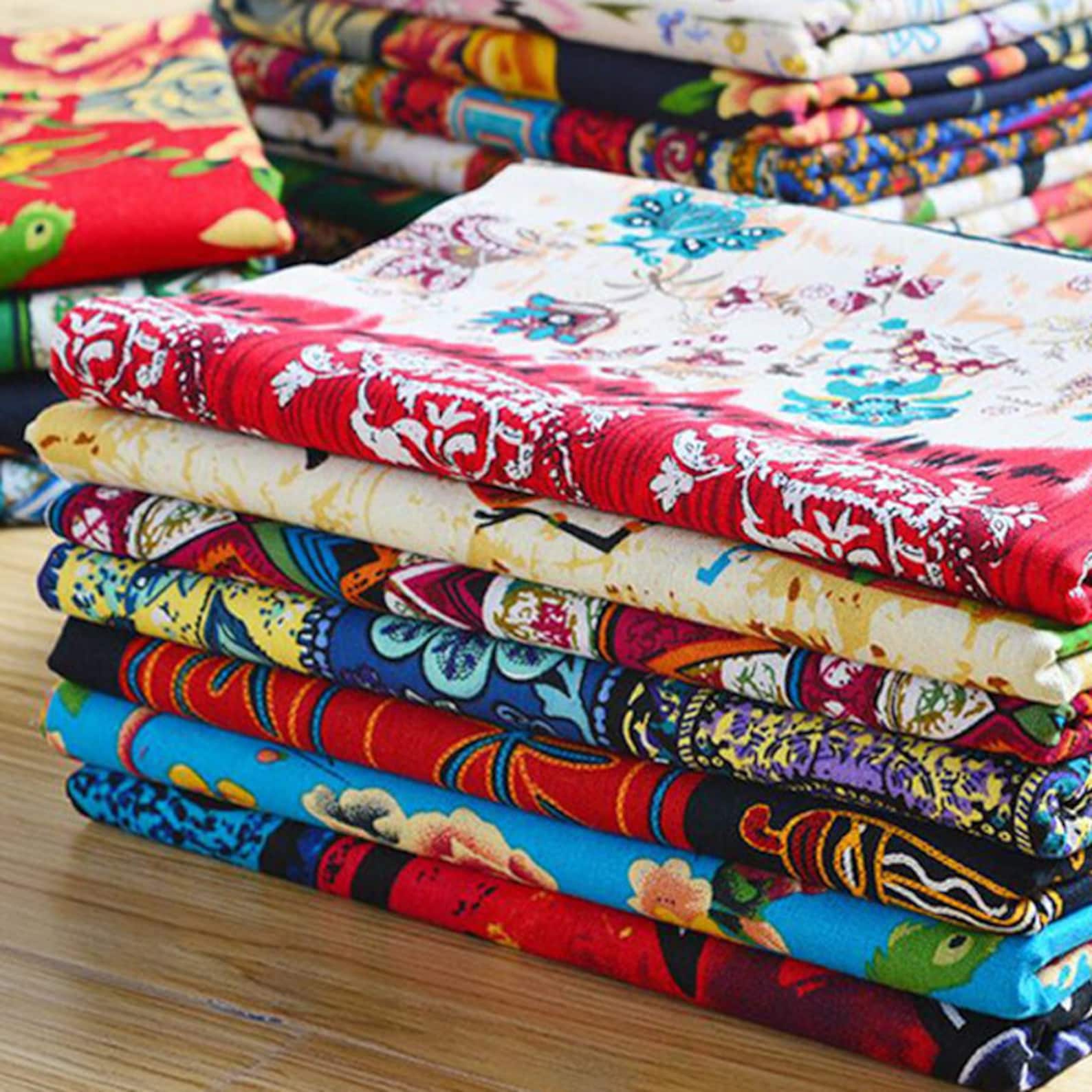 Bohemian Fabric Linen Cotton Fabric Retro Fabric Ethnic - Etsy