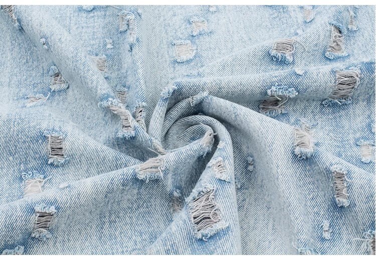 Ripped Jeans Old White Washed Denim Fabric, Cotton Denim Fabric, Blue ...