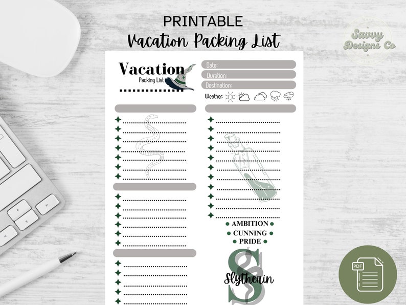 Theme Park Packing List, Trip Planning, Packing List, Printable ...