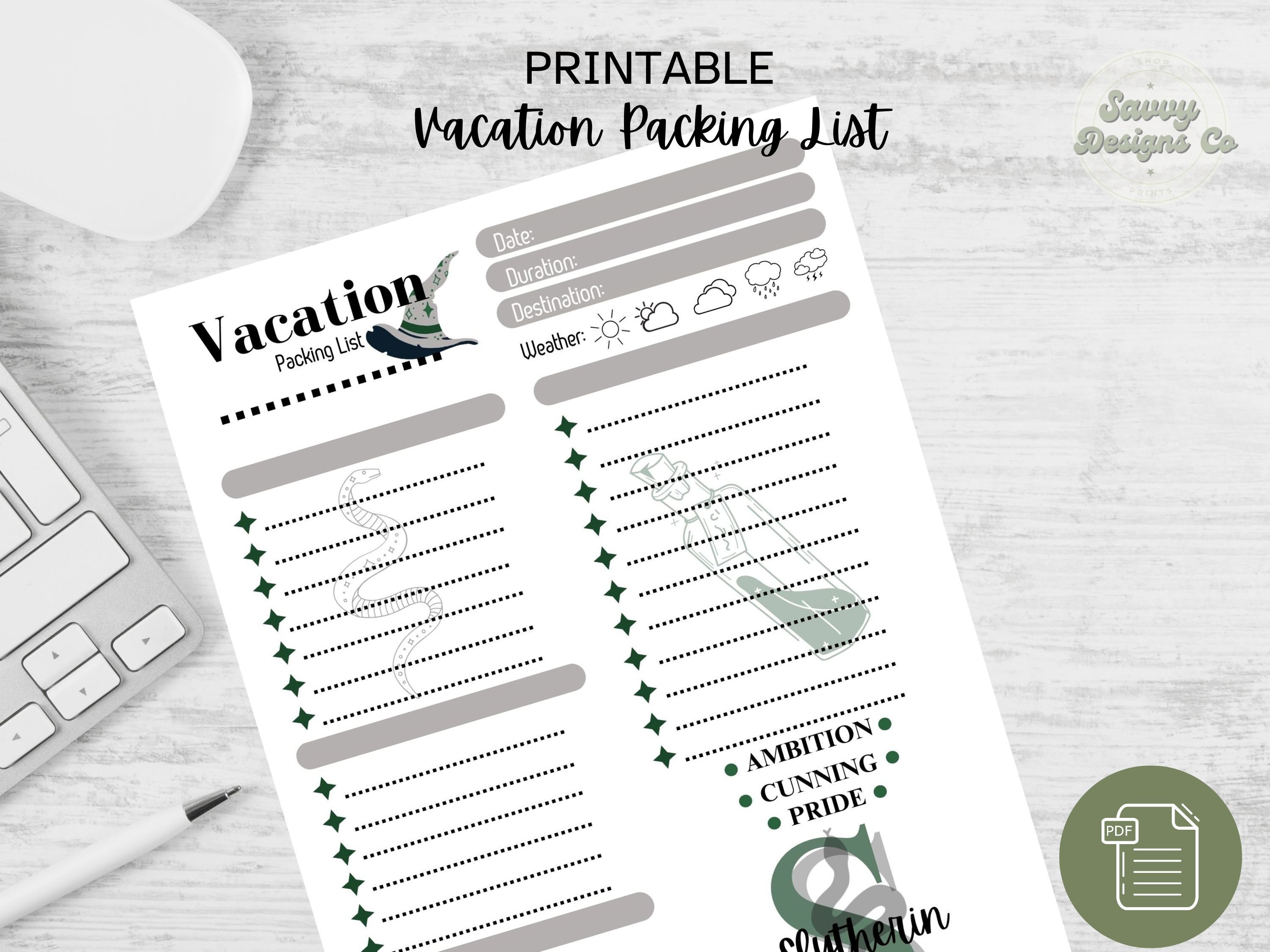 Theme Park Packing List, Trip Planning, Packing List, Printable ...