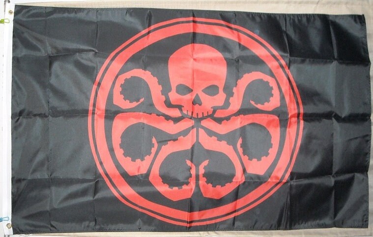 Hydra 3'x5' Horizontal Black Flag Banner Avengers | Etsy