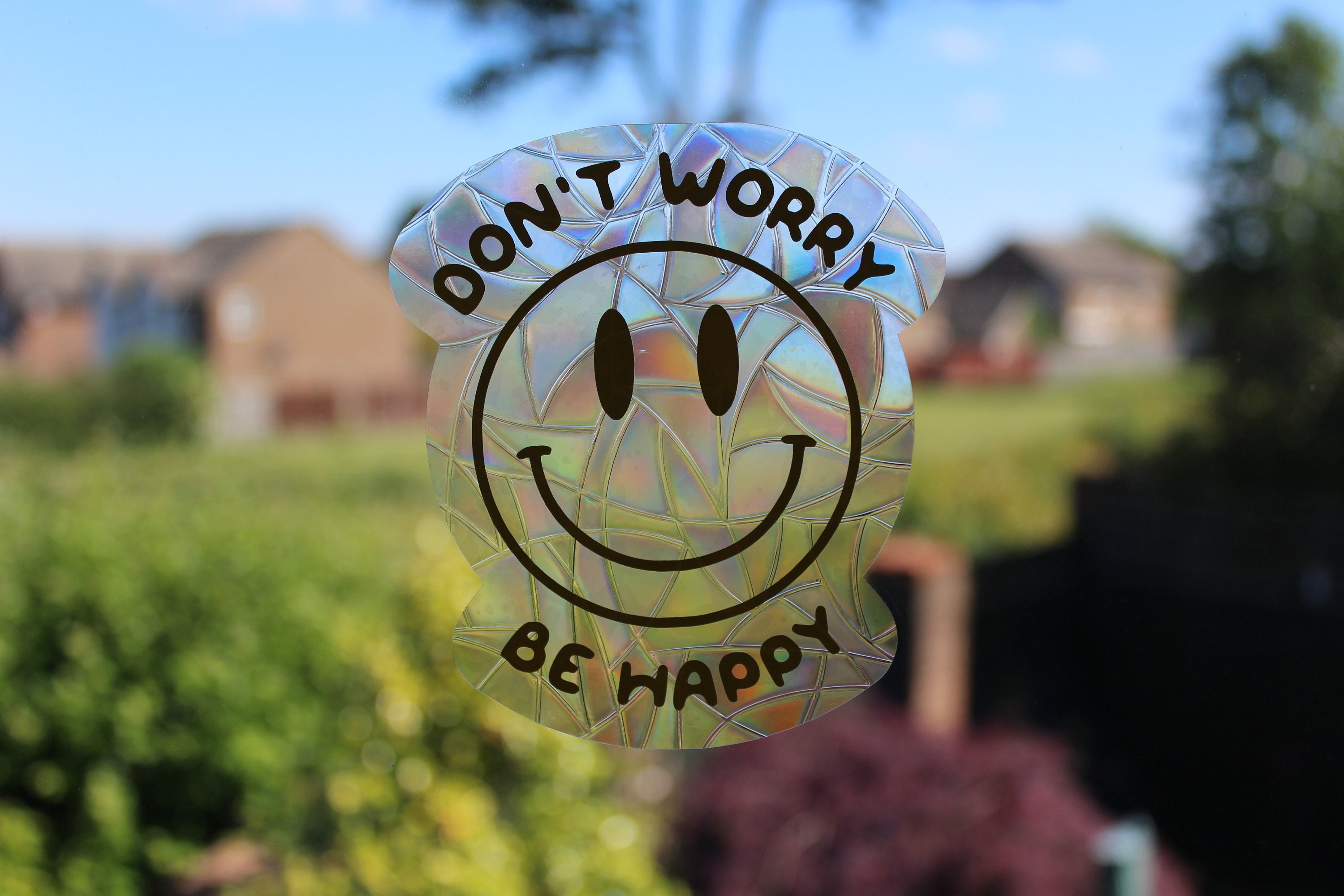 Smiley Face Sun Catcher Window Sticker Yellow Vinyl - Etsy