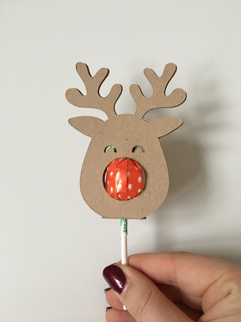 Reindeer Lollipop Holder, Christmas Chocolate Holder Svg, Reindeer ...