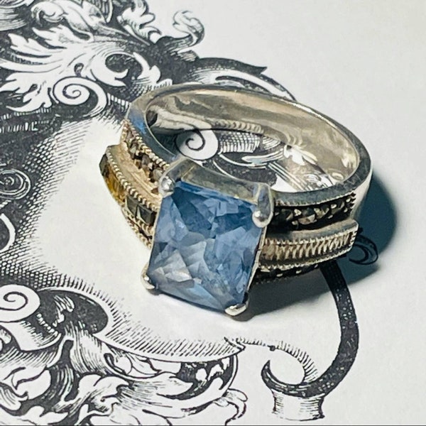 Faux Blue Topaz Ring - Etsy