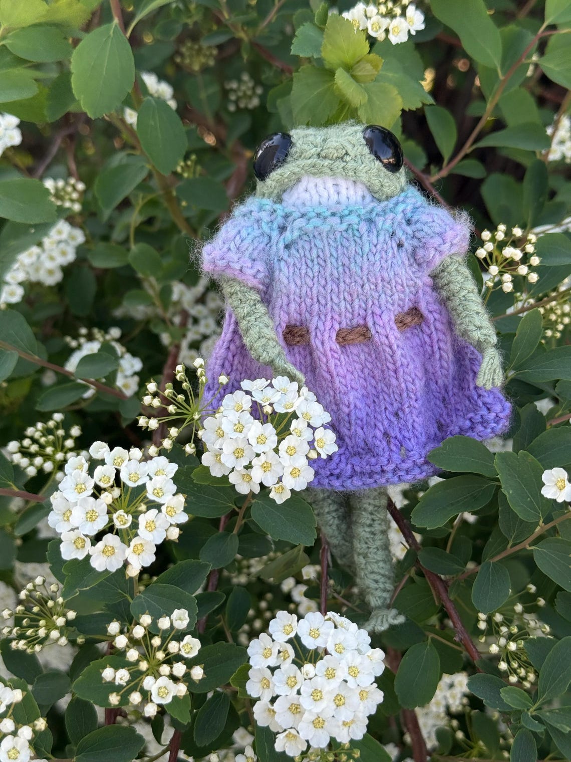 Penelope, Handmade Knitted Emotional Support Frog in an Ombre Dress - Etsy