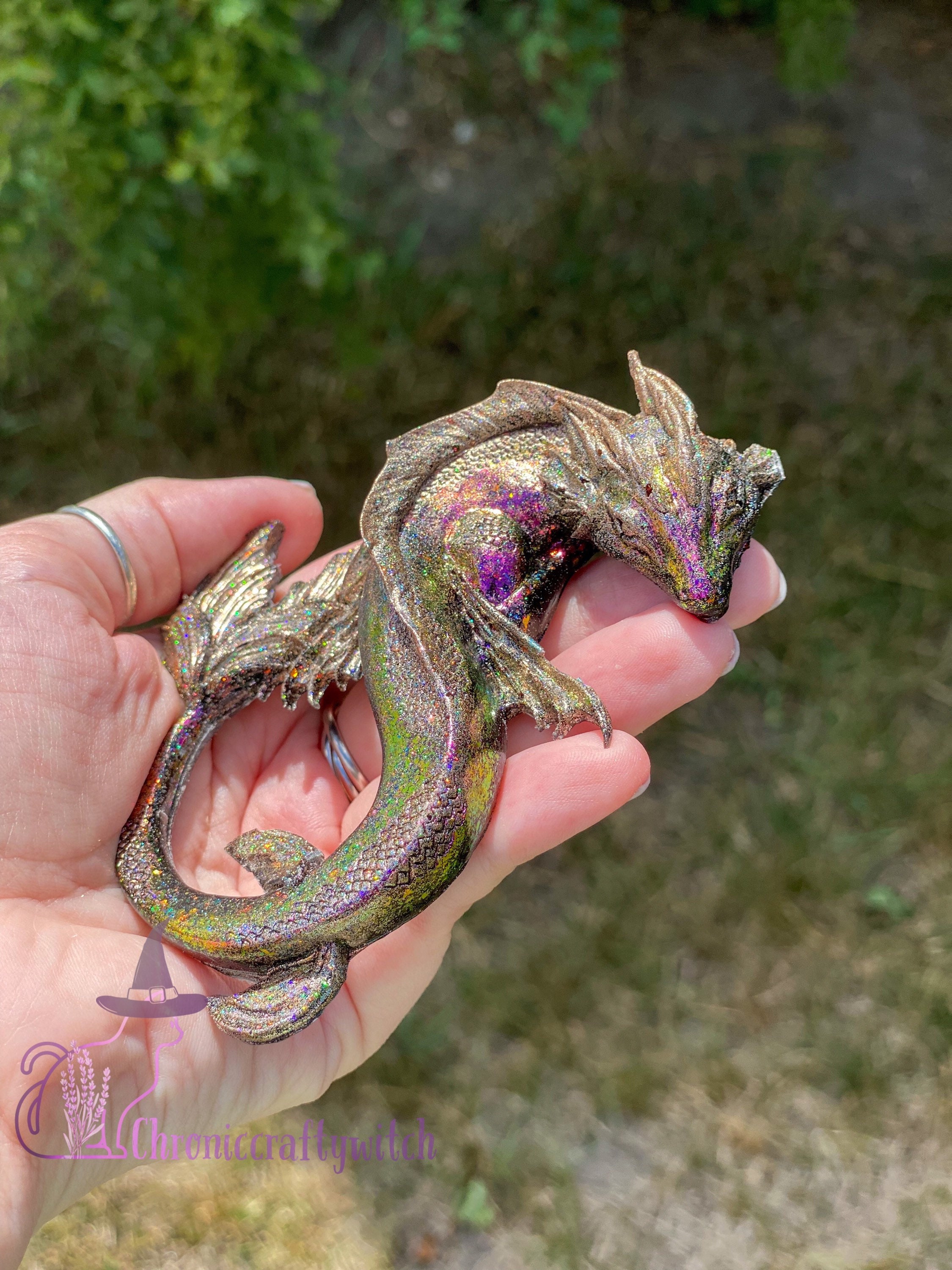 Sculpture Art & Collectibles Serpant art fantasy Green and gold ...