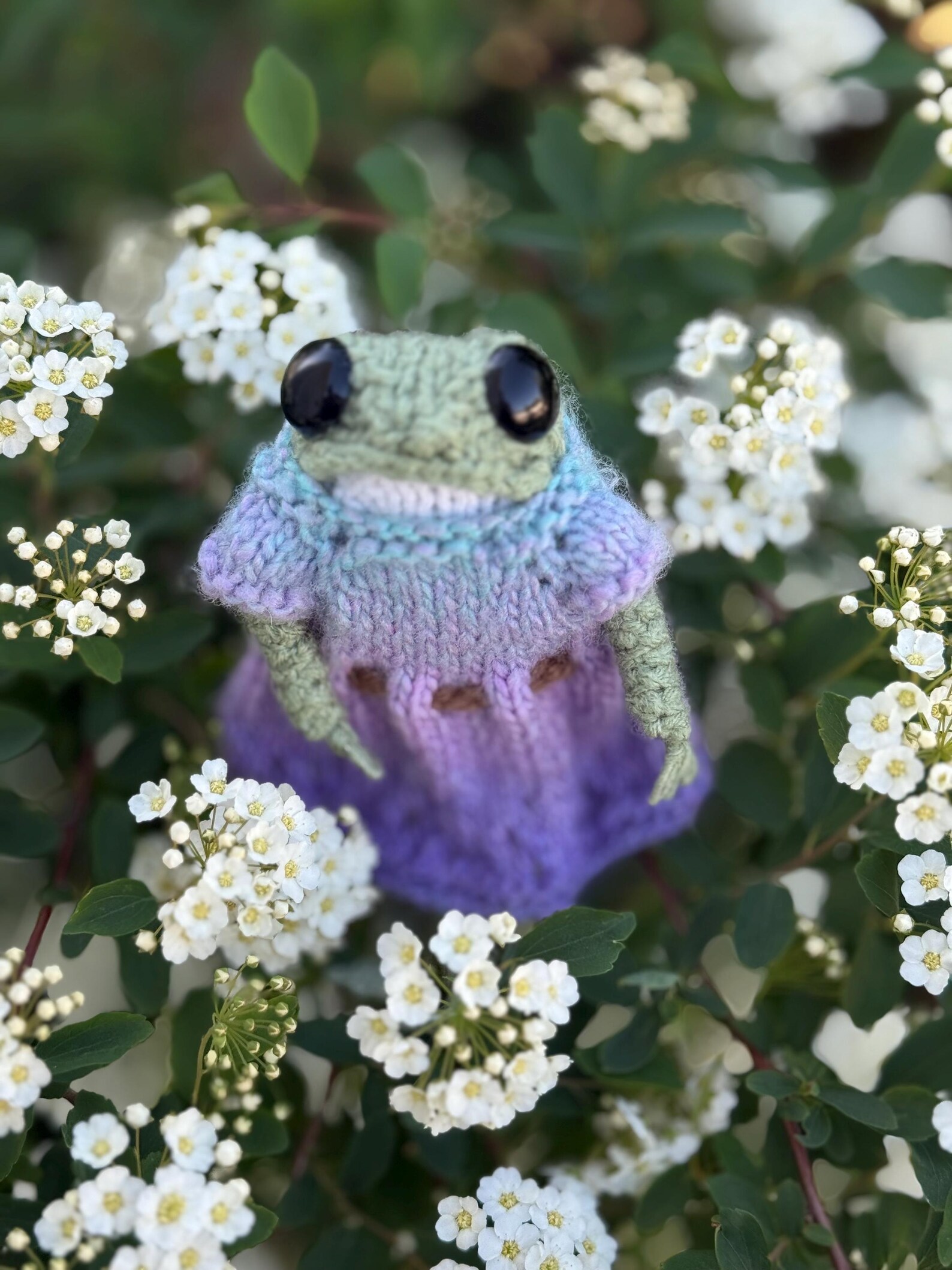 Penelope, Handmade Knitted Emotional Support Frog in an Ombre Dress - Etsy