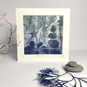 Original Art - Hand Printed Monotype - Seascape - Beach Print - Seaweed ...