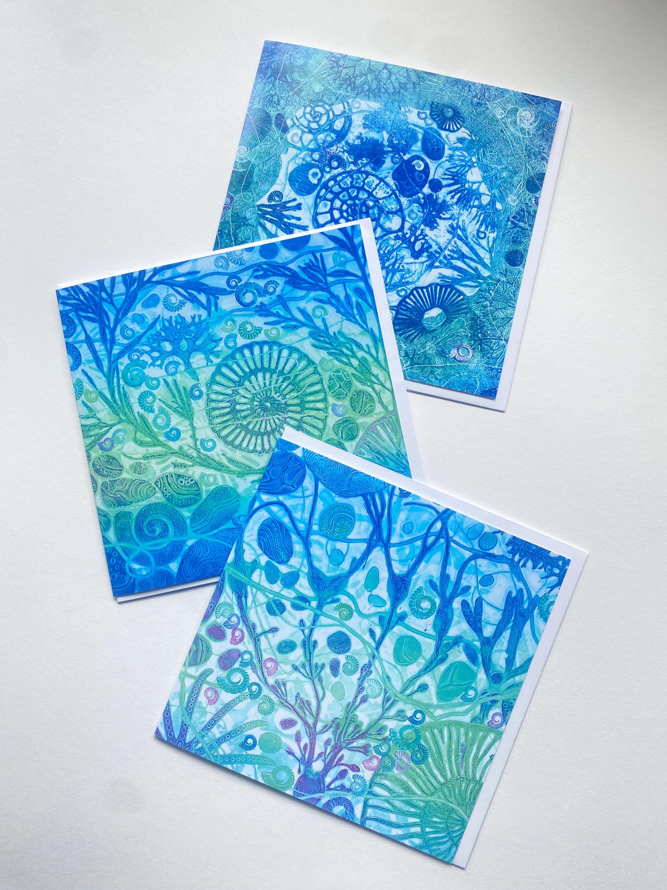 Coastal Art Greeting Cards | Set of 3 Ocean-inspired Designs With ...
