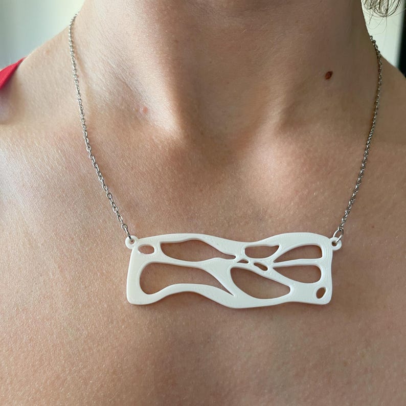 Sculptural 3D Printed PLA Necklace: Modern Architectural Statement ...