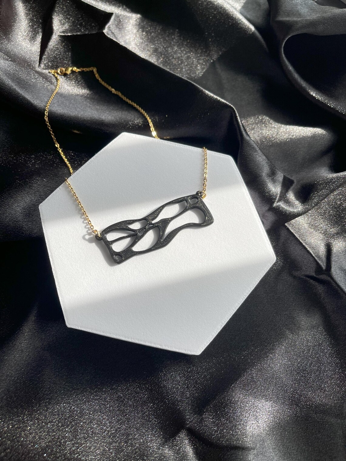 Sculptural 3D Printed PLA Necklace: Modern Architectural Statement ...