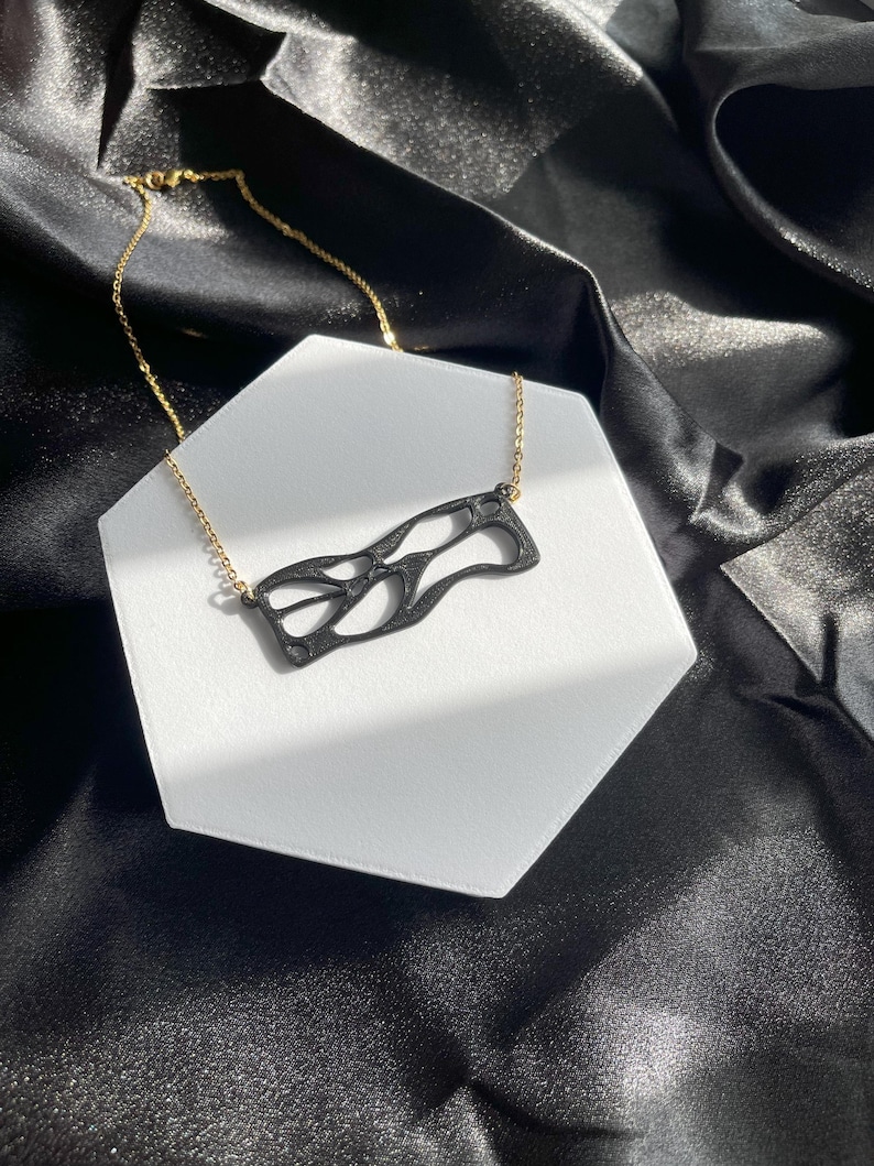 Sculptural 3D Printed PLA Necklace: Modern Architectural Statement ...