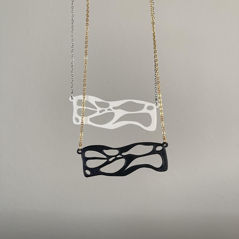 Sculptural 3D Printed PLA Necklace: Modern Architectural Statement ...