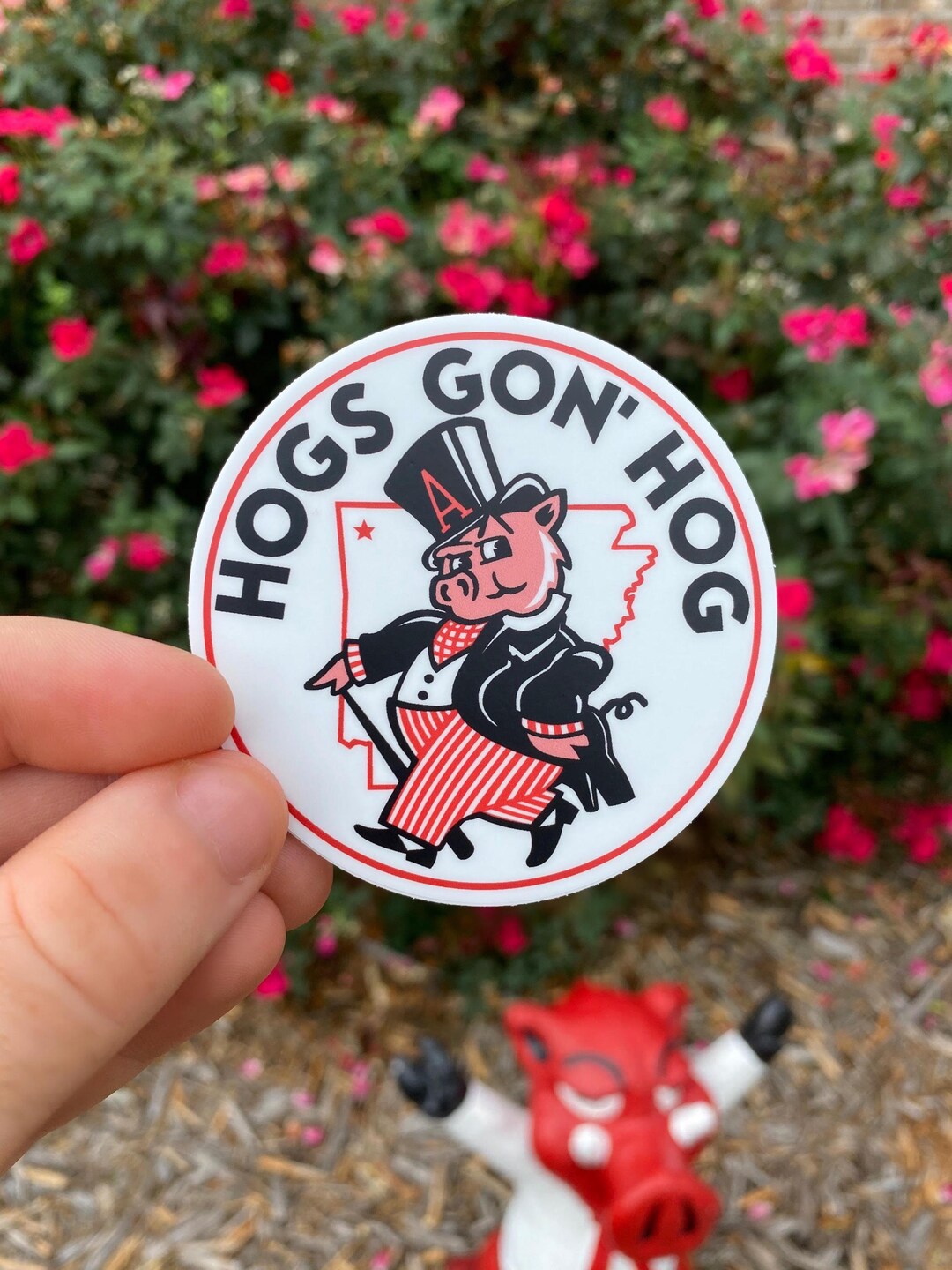 Hogs Gon' Hog 3" Arkansas Razorback Sticker Decal - Etsy