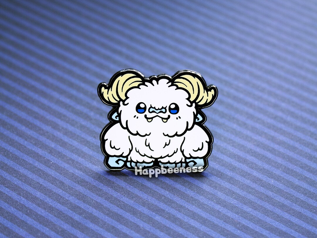 Horned Yeti Enamel Pin Cute Mythical Creature Accessory - Etsy