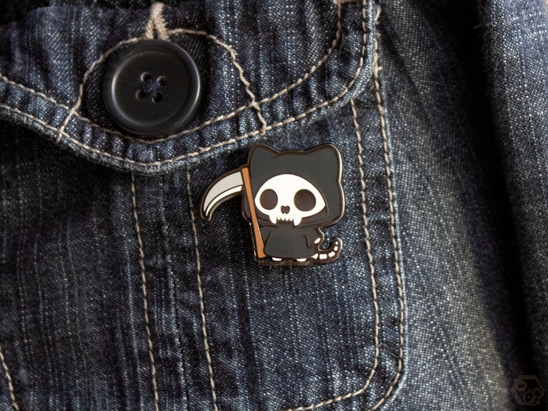 Cat Grim Reaper Enamel Pin Grim Reaper Holding Scythe Cat Enamel Pin ...