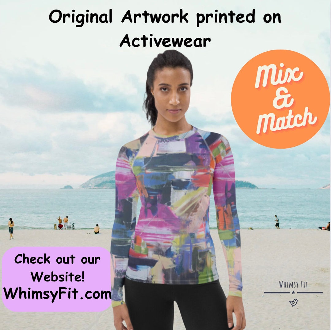 Women Rashguard Surf Shirt SPF Swimsuit Long Sleeve Shirt SPF Surfing ...