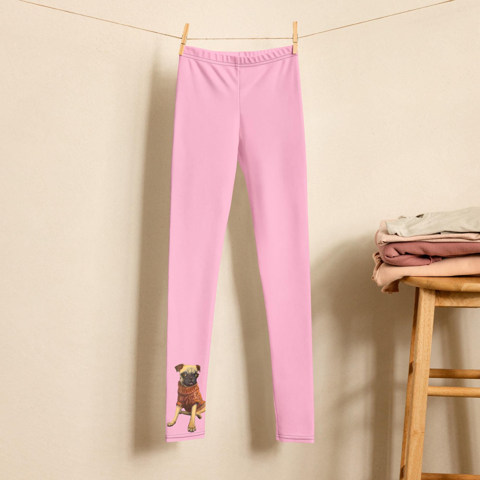 Teen Girls Leggings PUG | Stretch Pants Dancewear Printed Leggings ...
