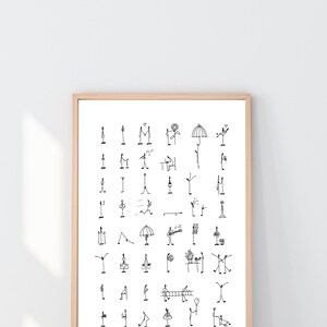 Tiny Stick Figure Crowd - Printable Black and White Poster - Etsy