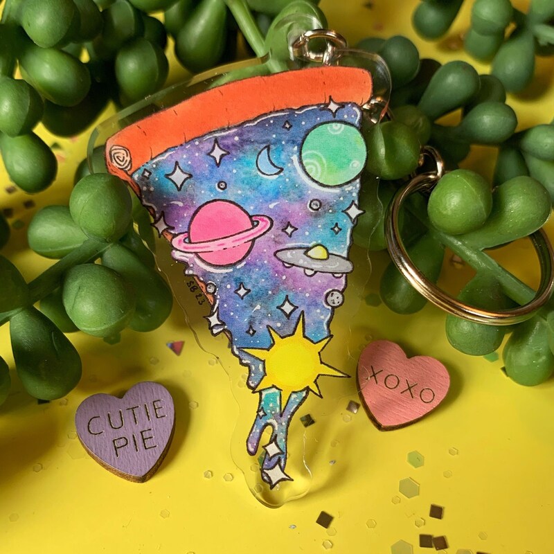 Pizza Keychain - Etsy
