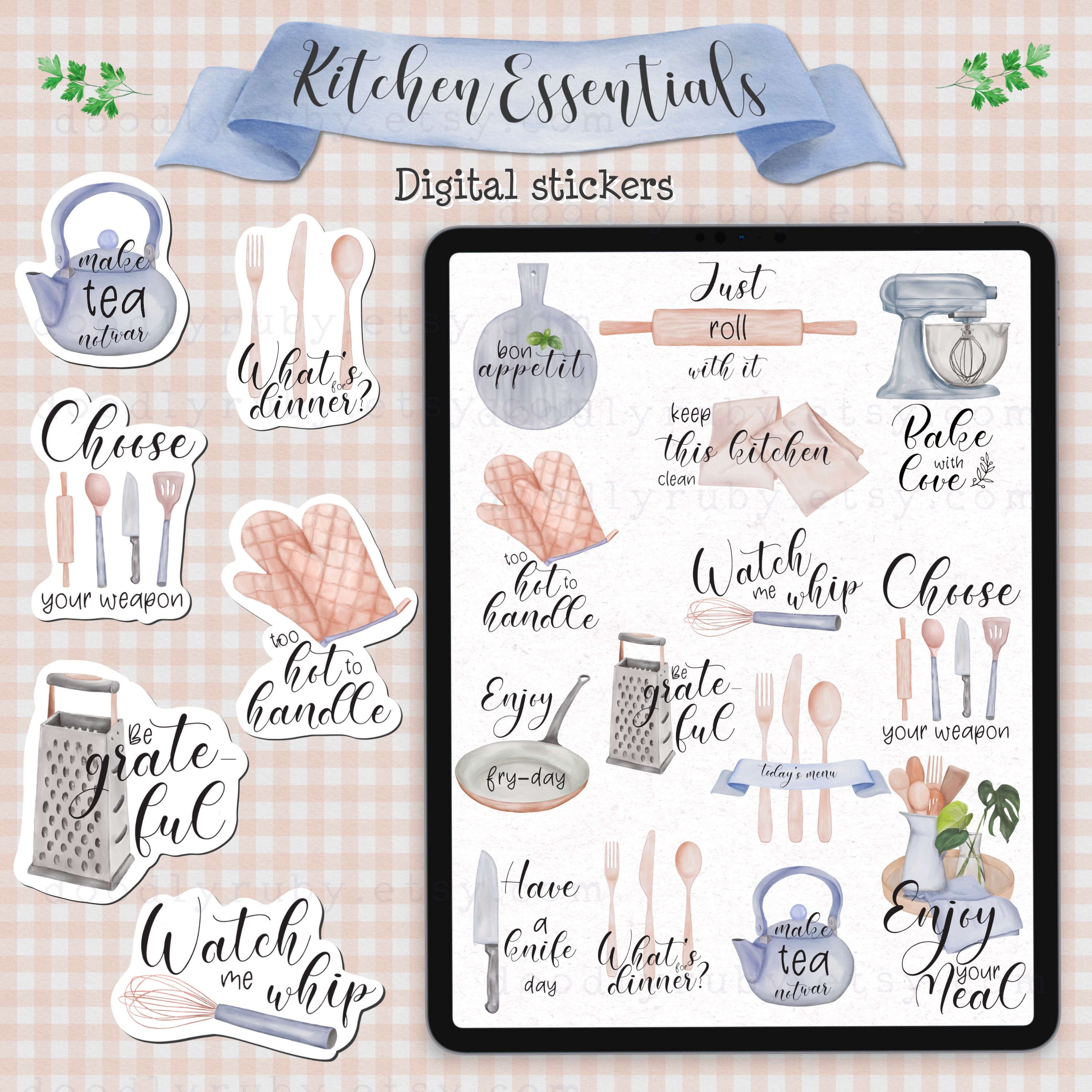 KITCHEN ESSENTIALS DIGITAL Stickers Png Stickers Kitchen - Etsy