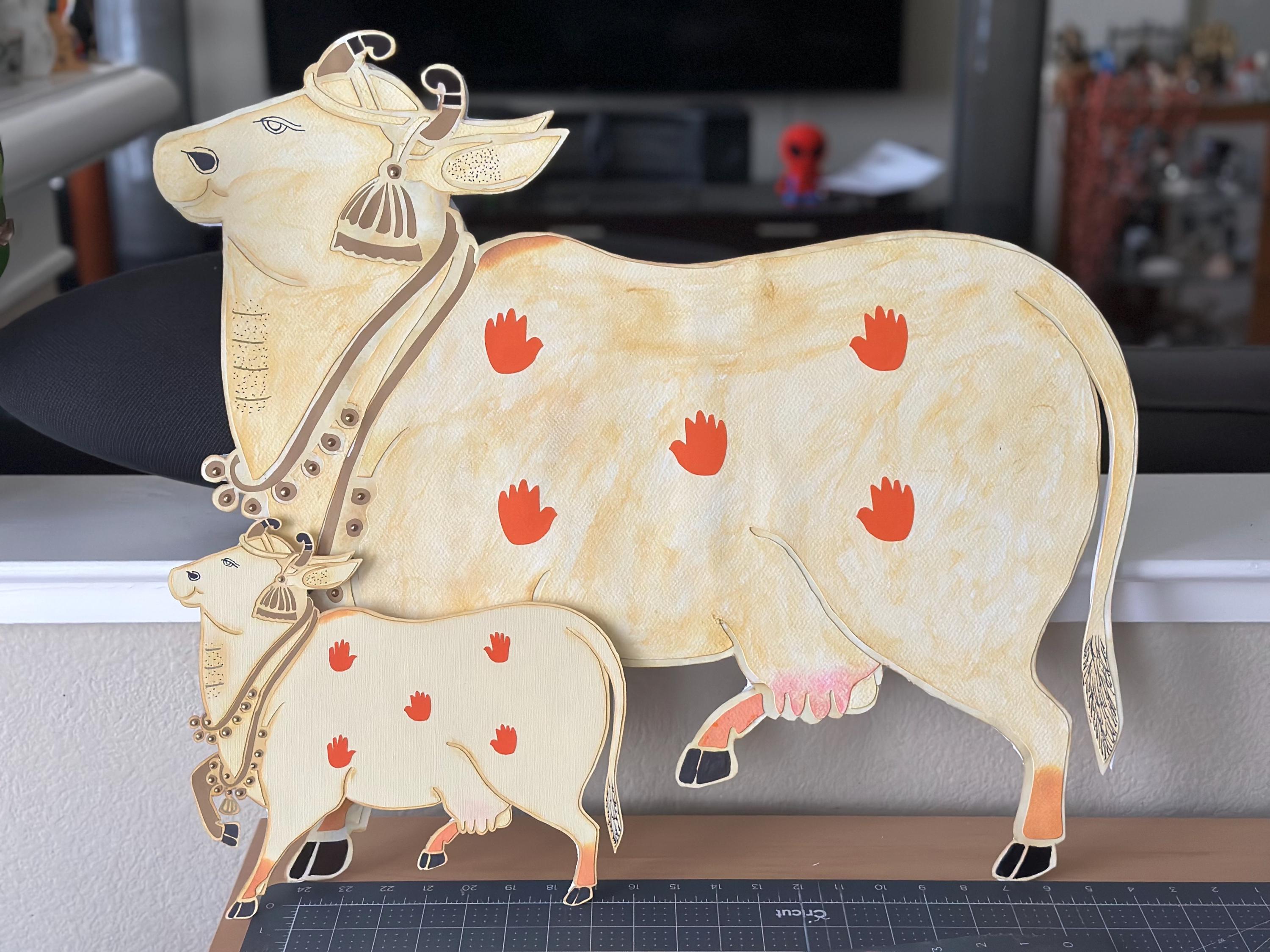Handcrafted Pichwai Cow Cutout - Traditional Indian Wall Decor - Etsy
