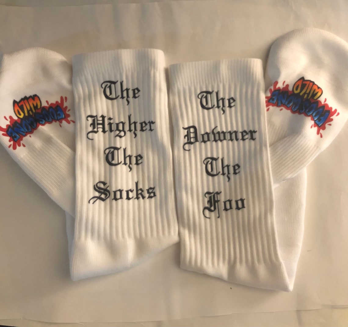 The higher the socks the downer the foo socks with mask | Etsy