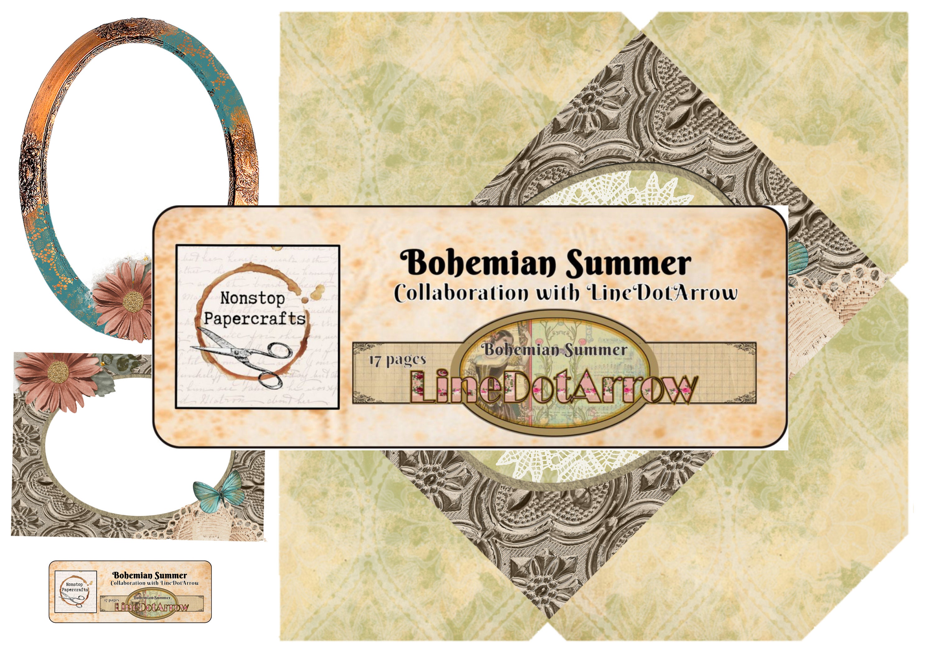 Bohemian Summer Collaboration Kit, Junk Journal Kit, Boho, Printable Download - Etsy
