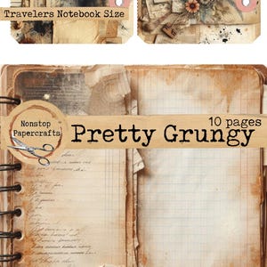 Pretty Grungy, Junk Journal Kit, Printable Download, Scrapbook Pages ...