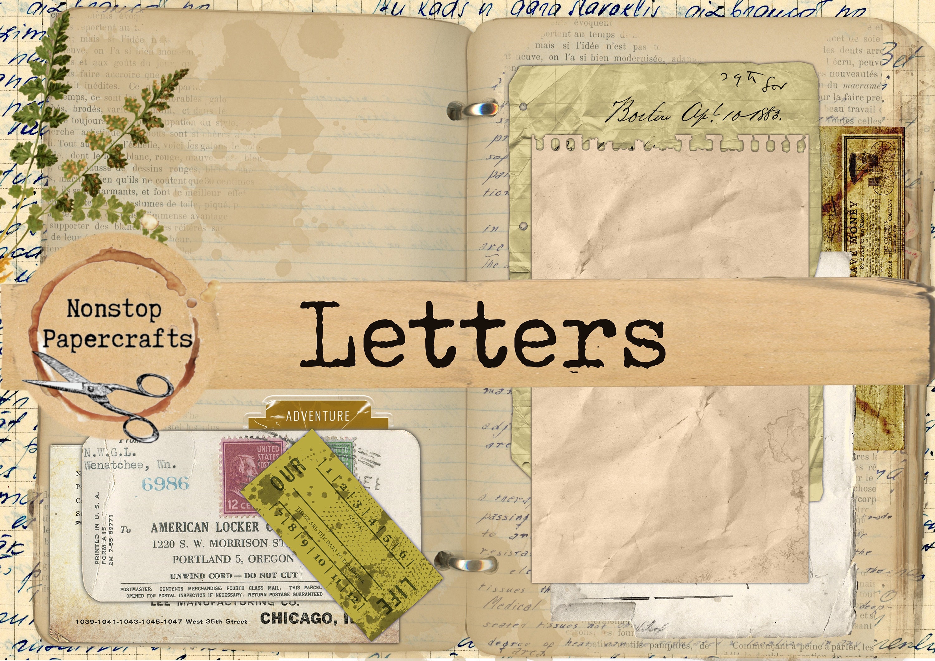 Letters Journaling Kit, Junk Journal Kit, Printable Download, Romantic ...