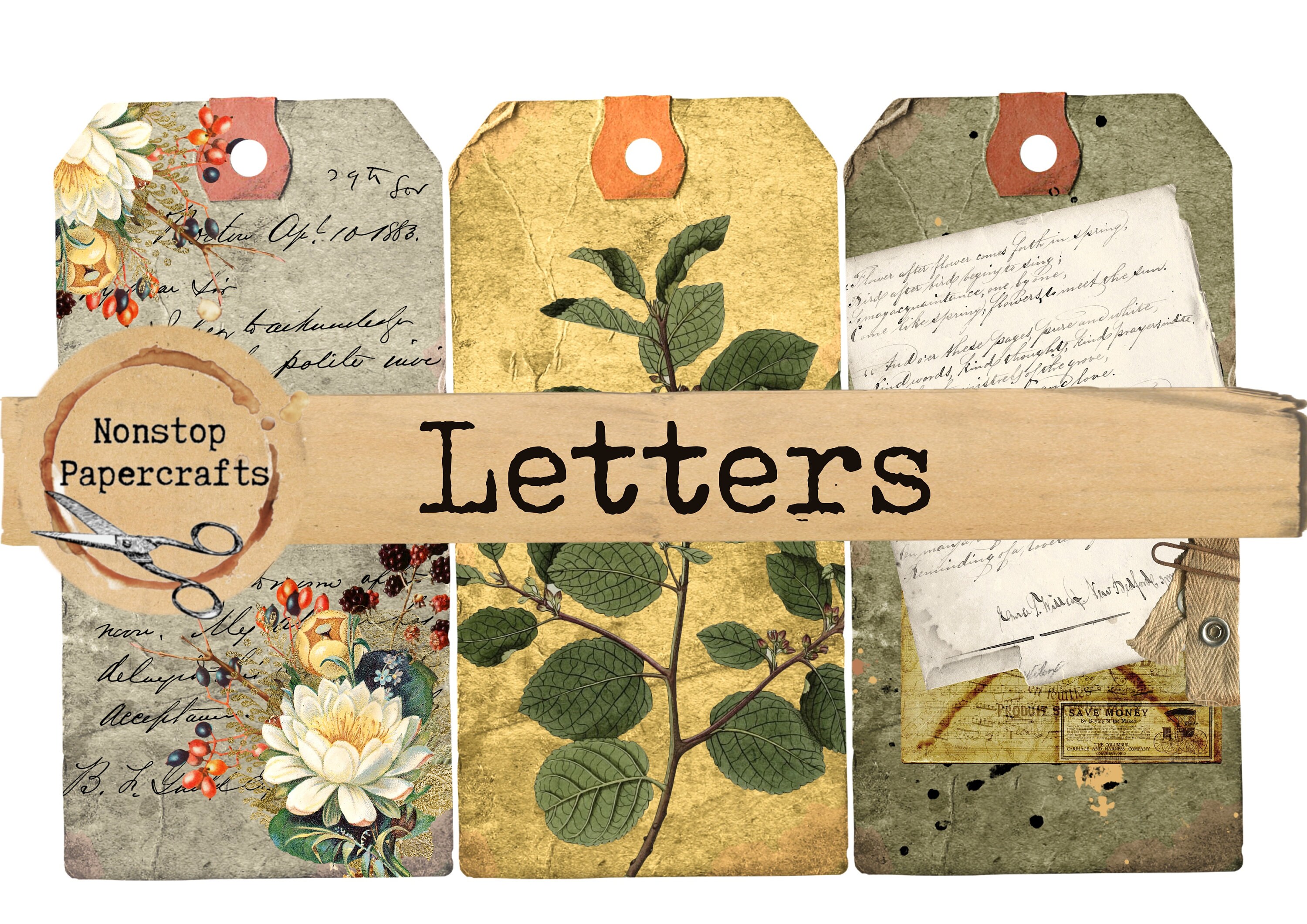 Letters Journaling Kit, Junk Journal Kit, Printable Download, Romantic ...